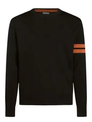 ZEGNA Zegna Long-Sleeve Crewneck Sweater With Striped Accents
