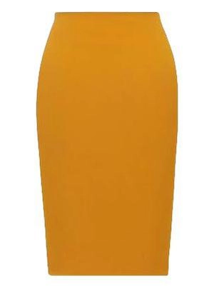 Saint Laurent Saint Laurent Mid-Rise Pencil Skirt Ocre