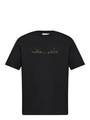 LANVIN Logo Denim T-shirt - Black
