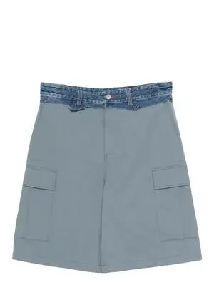 MAISON MARGIELA Denim-panel Cargo Shorts - Gray Blue/light Blue