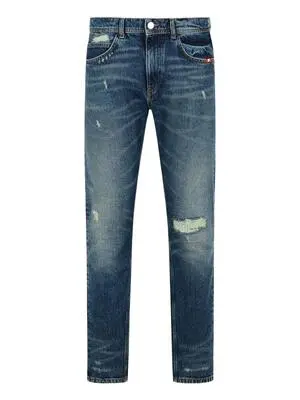 AMISH SUPPLIES Distressed Straight-leg Jeans - Blue