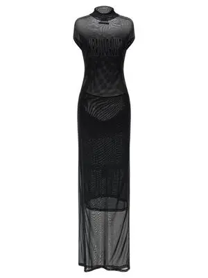 JEAN PAUL GAULTIER Flocked Mesh Maxi Dress - No