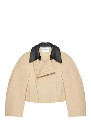 Givenchy Collared Cropped Peacoat - Light Brown