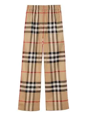 Burberry Check-pattern High-waisted Flared Trousers - Nude