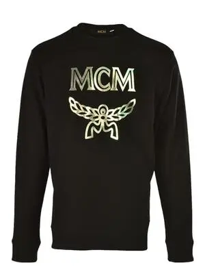 Mcm Letter Printed Pullover - Black