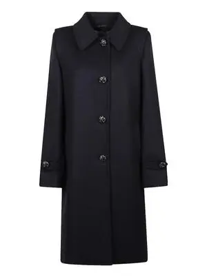 Prada Single-breasted Long-sleeved Coat - Blue