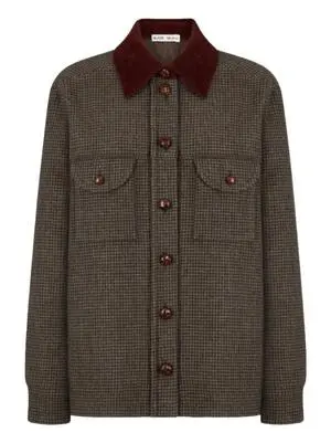 BLAZÉ MILANO Badis Berber Houndstooth Coat - Brown