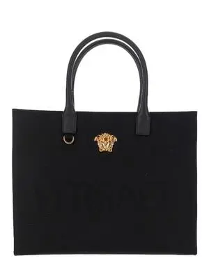 Versace Medusa Head Detailed Tote Bag - Black