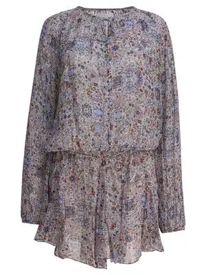 Isabel Marant Étoile Geometric Print Mini Dress - Gray