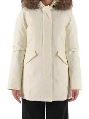 Woolrich Parka With Fur Trimmed Hood - Nude