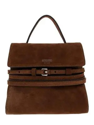 Moschino Detailed Top Handle Handbag - Brown