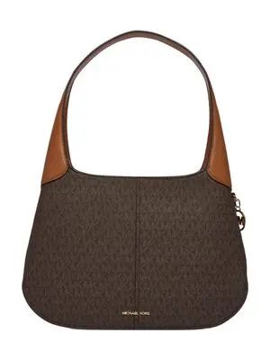 Michael Kors Logo Zipper Shoulder Bag - Brown