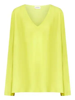 P.a.r.o.s.h Drop Shoulder V-neck Jumper - Yellow