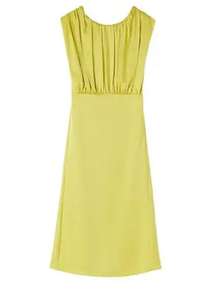 JIL SANDER Jil Sander Gathered Crewneck Sleeveless Dress Yellow
