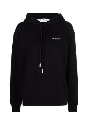 Off-White Diagonal Stripe Detail Hoodie - Black