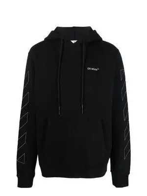 Off-White Diagonal Stripe Hoodie - Black