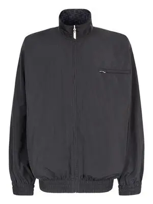 Gcds All-over Logo Printed Zip-up Reversible Jacket - Black