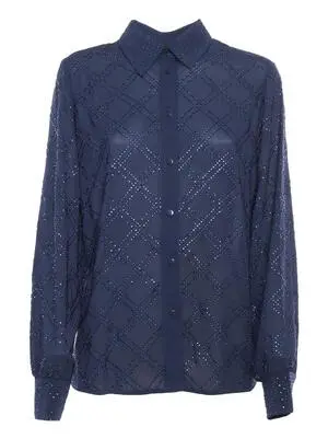 P.a.r.o.s.h Embellished Long-sleeved Shirt - Blue