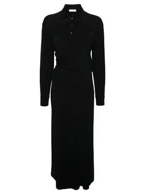 Rabanne Ruched Straight Hem Wrap Dress - Black