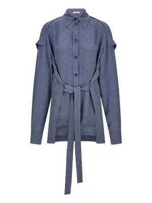 FERRAGAMO Monogram Silk Shirt - Graphite