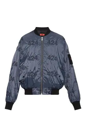 424 FAIRFAX 424 Reversible Emblem Bomber Jacket - Blue