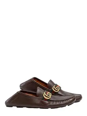 Gucci Gg Buckle Loafers - Black
