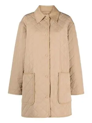 TOTEME Diamond-quilted Buttoned Jacket - Nude