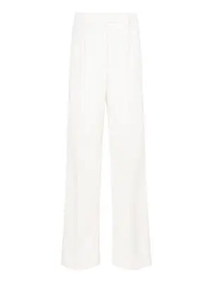 Prada Logo Wide Leg Trousers - Neutral Color