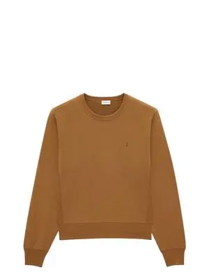 Saint Laurent Crewneck Long-sleeved Sweatshirt - Marron