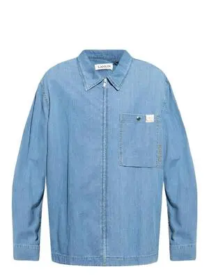 LANVIN Zipper Denim Shirt - Blue