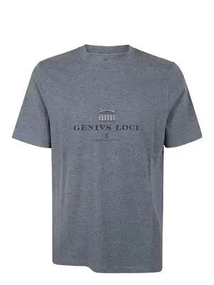 Brunello Cucinelli Brunello Cucinelli Printed Jersey Crew Neck T-Shirt Gray