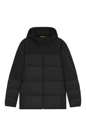 Hugo Boss Quilted Padded Jacket With Detachable Hood - Black