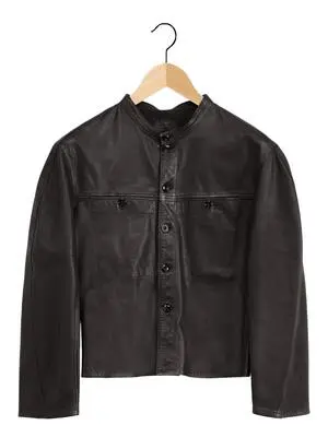LEMAIRE Lemaire Curved Sleeve Leather Jacket