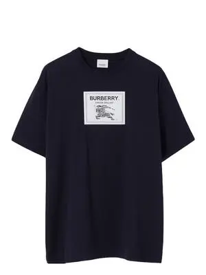 Burberry Logo Detailed Crewneck T-shirt - Black