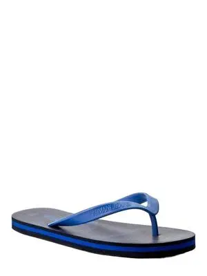 Emporio Armani Logo Flip Flops - Gray