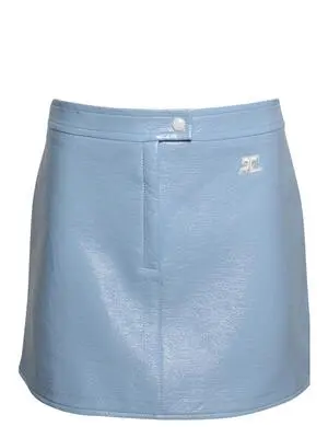 COURREGES Courrèges Reedition Logo Patch Mini Skirt - Blue