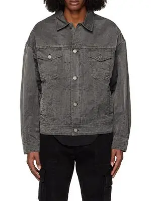 JUUN.J Dark Wash Denim Jacket - Black
