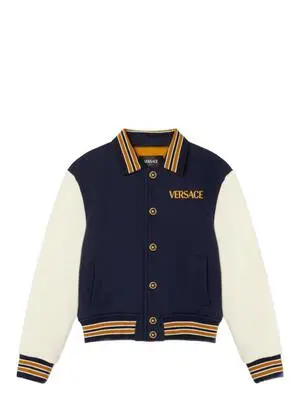Versace Contrast-sleeve Bomber Jacket - Black