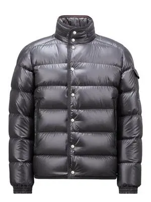 Moncler Zip-up Short Down Jacket - Dark Gray