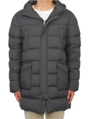Herno Quilted Hooded Puffer Coat - Black
