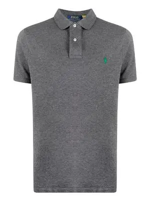 Polo Ralph Lauren Logo Embroidered Polo Shirt - Gray