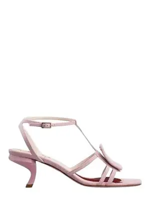 ROGER VIVIER Virgule Buckle Open-toe Sandals - Pink