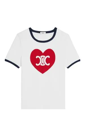 CELINE Celine Heart Triomphe Cotton Jersey T-Shirt