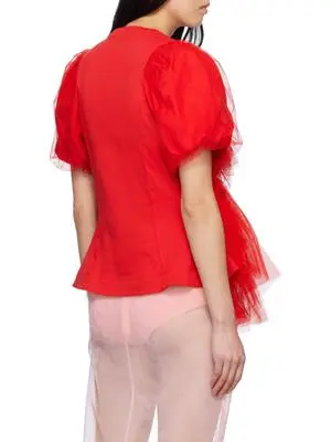 Simone Rocha Puff-sleeve T-shirt - Red