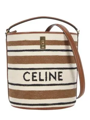 CELINE Celine Striped Textile Jacquard Bucket Bag
