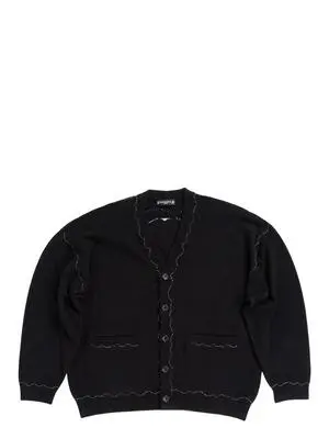 MASTERMIND WORLD Skull Embellished V-neck Cardigan - Black