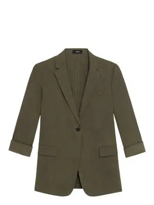 Theory Single-button Lapel Jacket - Brown
