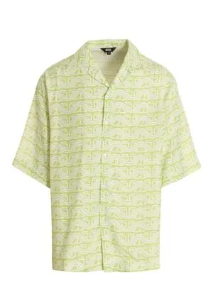 Gcds Waved Logo Printed Buttoned Shirt - Yellow