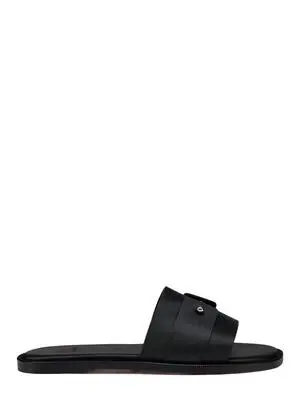 CHRISTIAN LOUBOUTIN Chambelimuly Leather Flat Sandals - Black