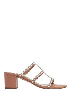 AQUAZZURA 55mm Crystal-embellished Open-toe Sandals - Brown